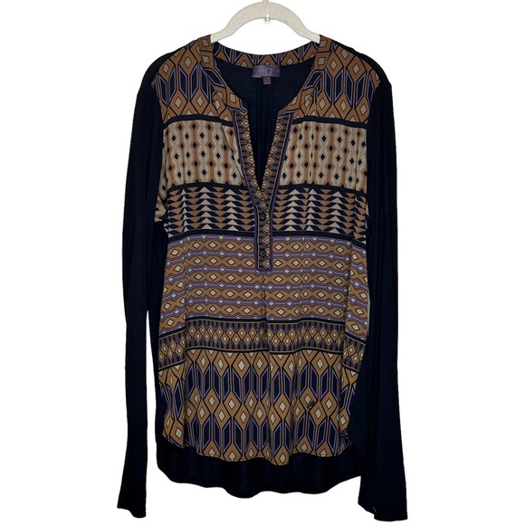 Hale Bob | Tops | Hale Bob Black Neutral Multicolor Geometric Flowy ...